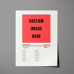 Custom Music Album Poster Print: Personalized Tracklist Art - Etsy