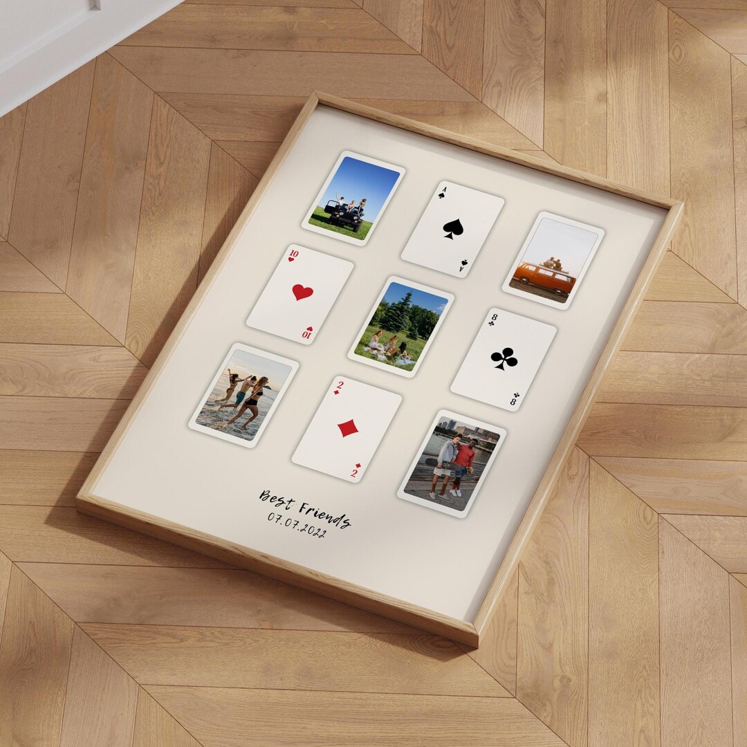 Personalized Playing Card Photo Collage Print | Friendship Gift - Etsy