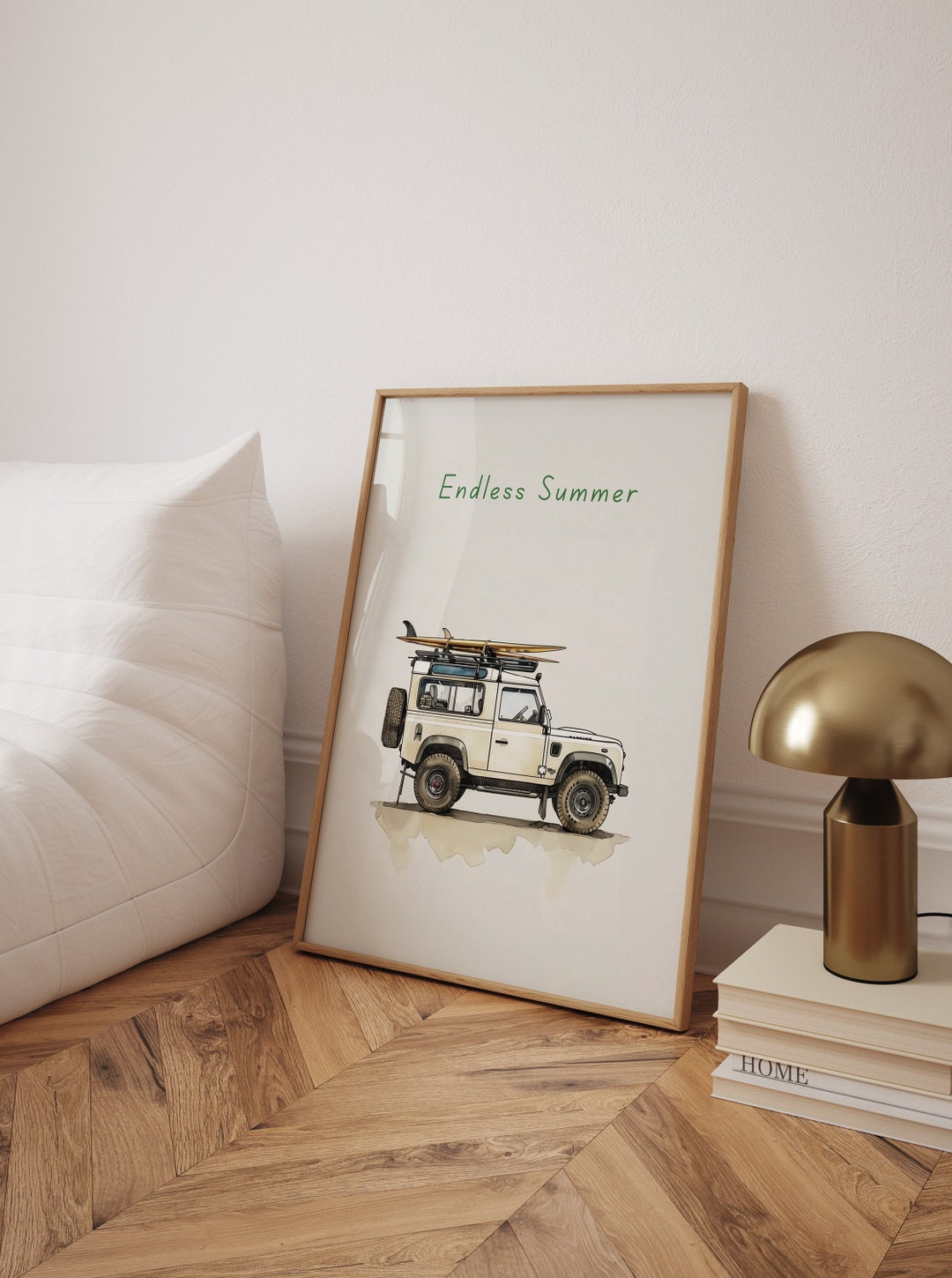 Endless Summer Poster, Classic Car Poster, Watercolor Art, Beige SUV ...