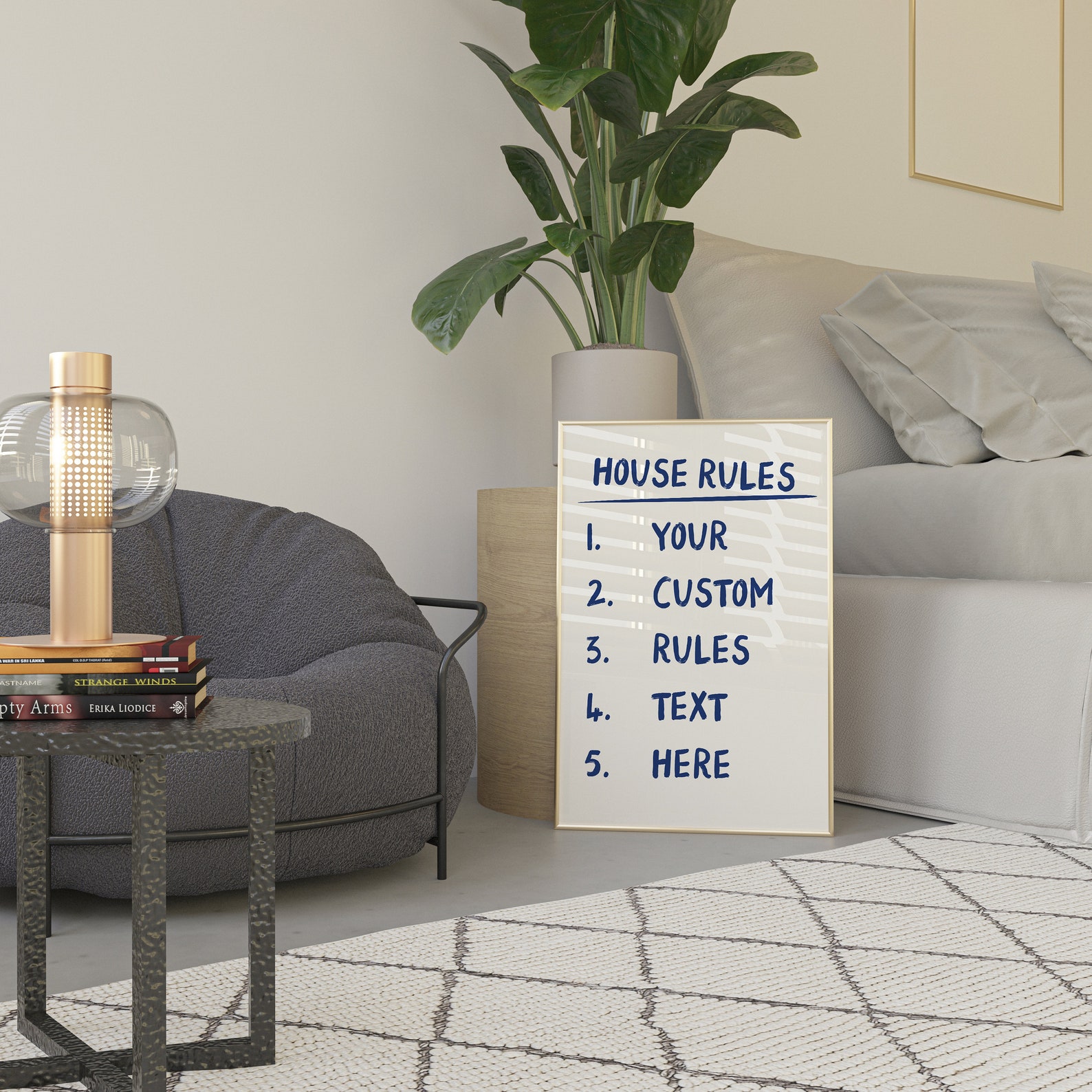 Your Custom Home Rules Text Here, Printable Trendy Poster, Design Your ...