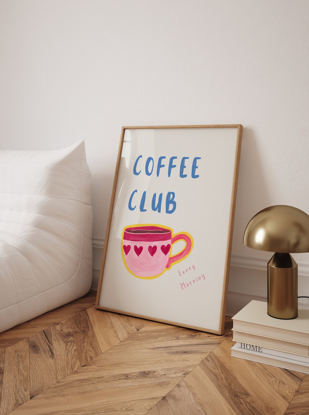 Coffee Club Pink Poster, Coffee Wall Art Poster Print, Good Morning ...
