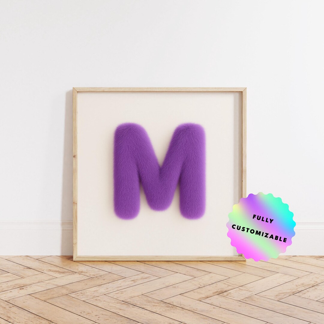 Custom Letter Wall Art – Personalized Modern Typography Wall Art ...