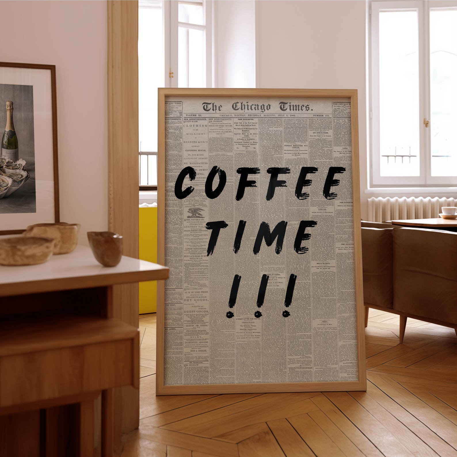 Coffee Time | Retro Newspaper Print | Coffee Wall Art | Coffee Poster ...
