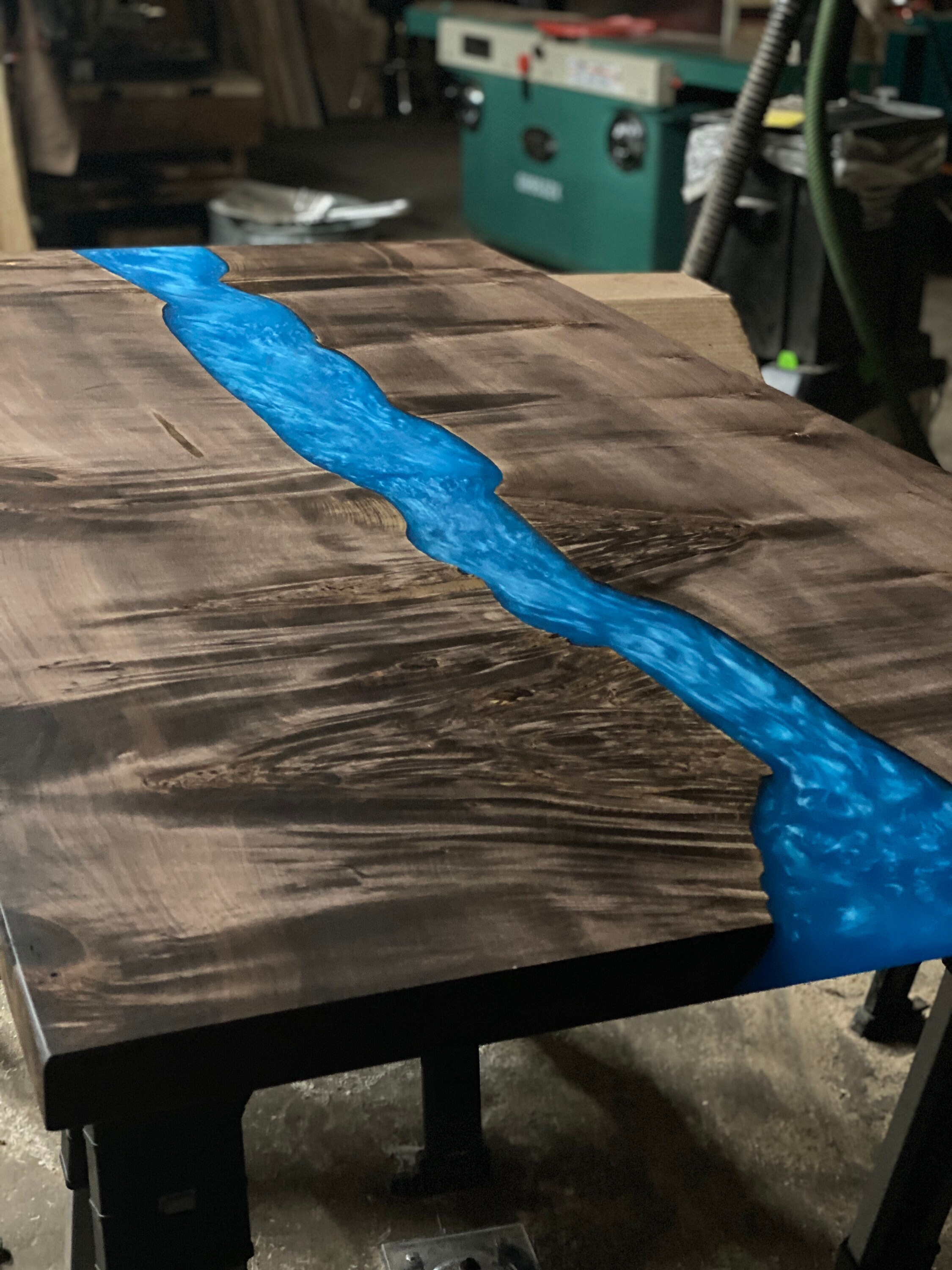 Epoxy River Desktop Epoxy Desk Sit Stand Resin Island top. | Etsy