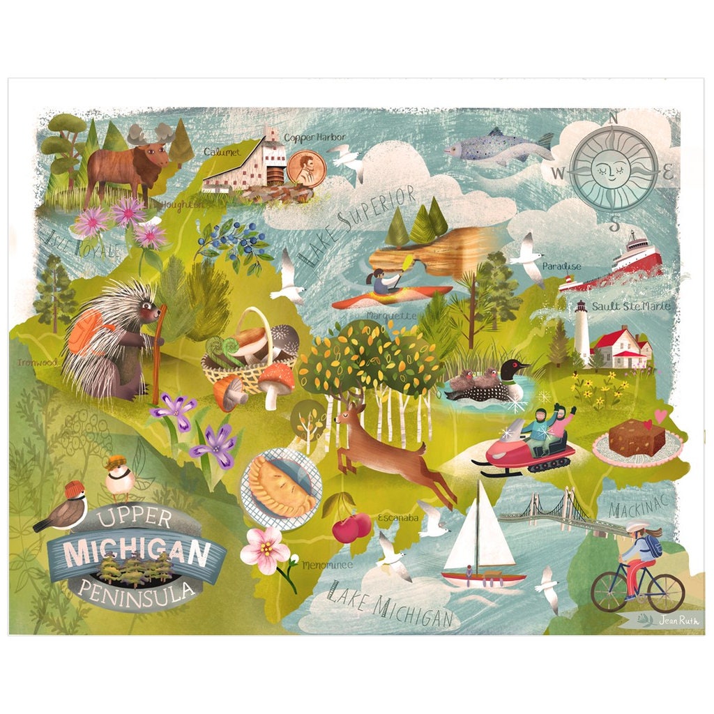 Upper Peninsula Michigan Poster 16" X 20" - Etsy