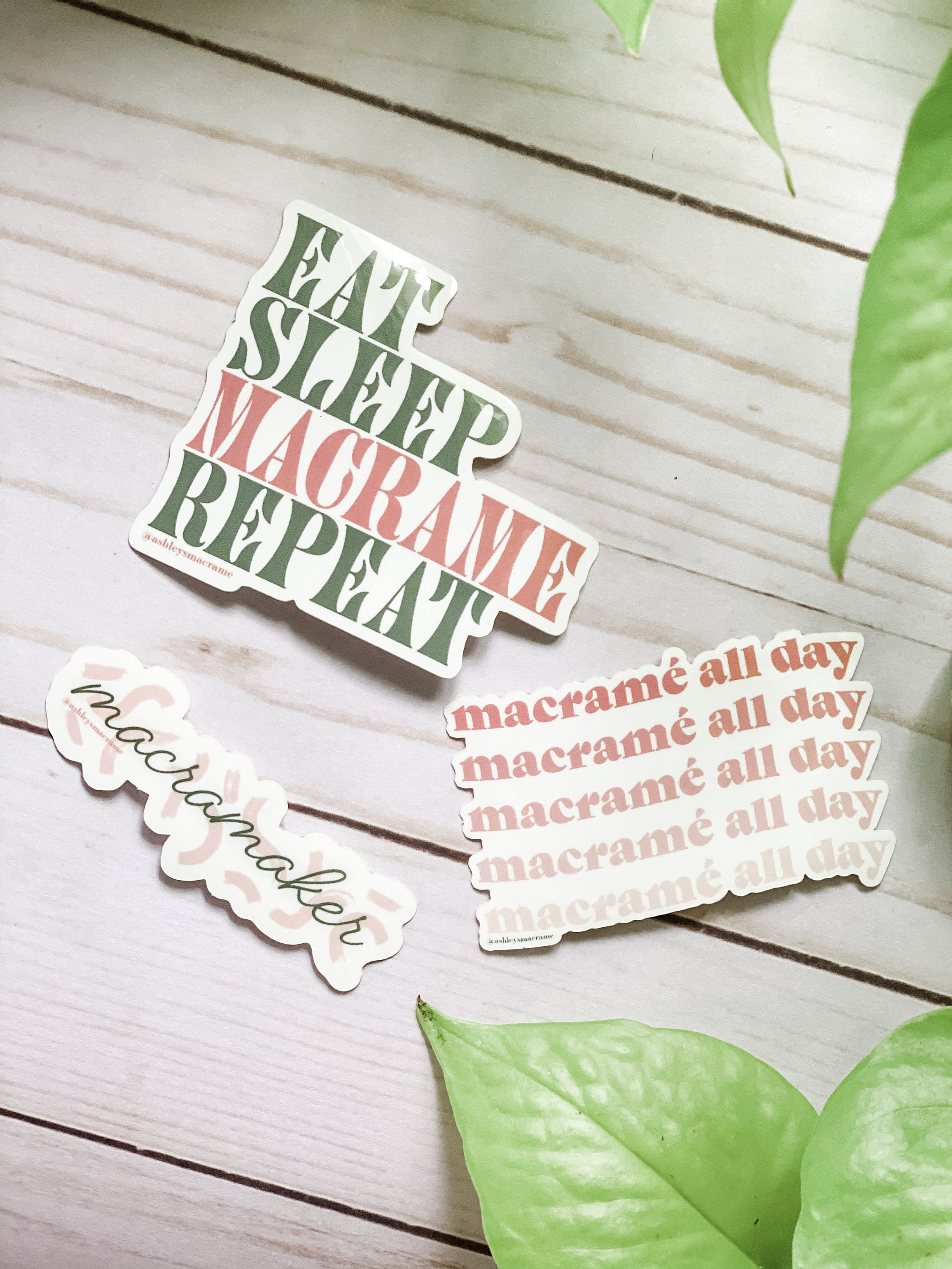 3-pack Macrame Saying Stickers // Sticker for Laptop Water | Etsy