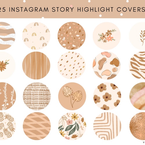 25 Instagram Highlight Covers Brown Highlight Icons Boho - Etsy