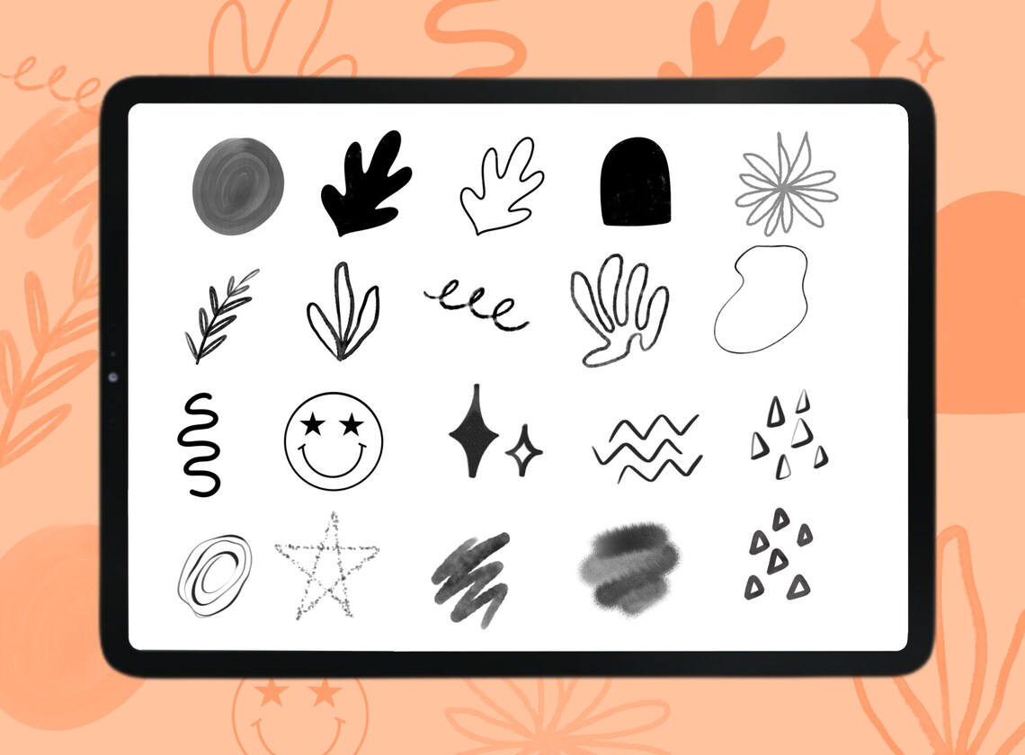 Abstract Doodles Procreate Stamps Procreate Stamp Brush | Etsy