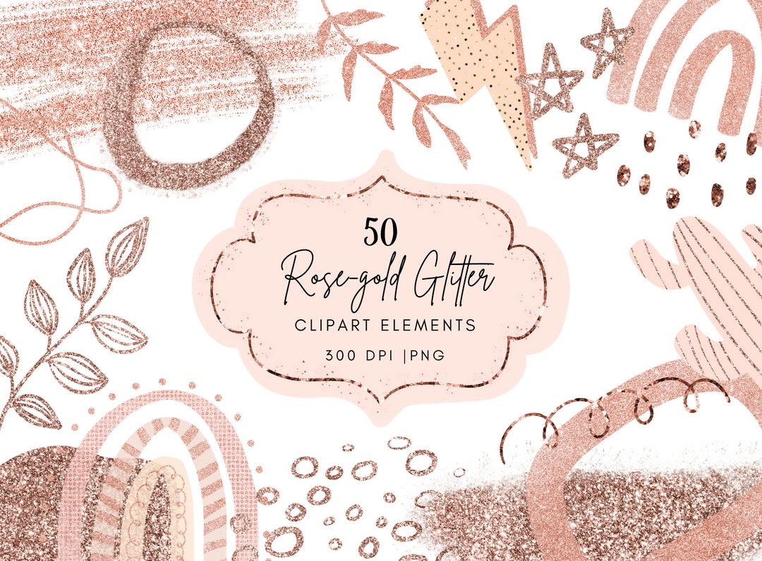 Rose Gold Glitter Clipart - Glitter Png - Glitter Graphic Elements ...