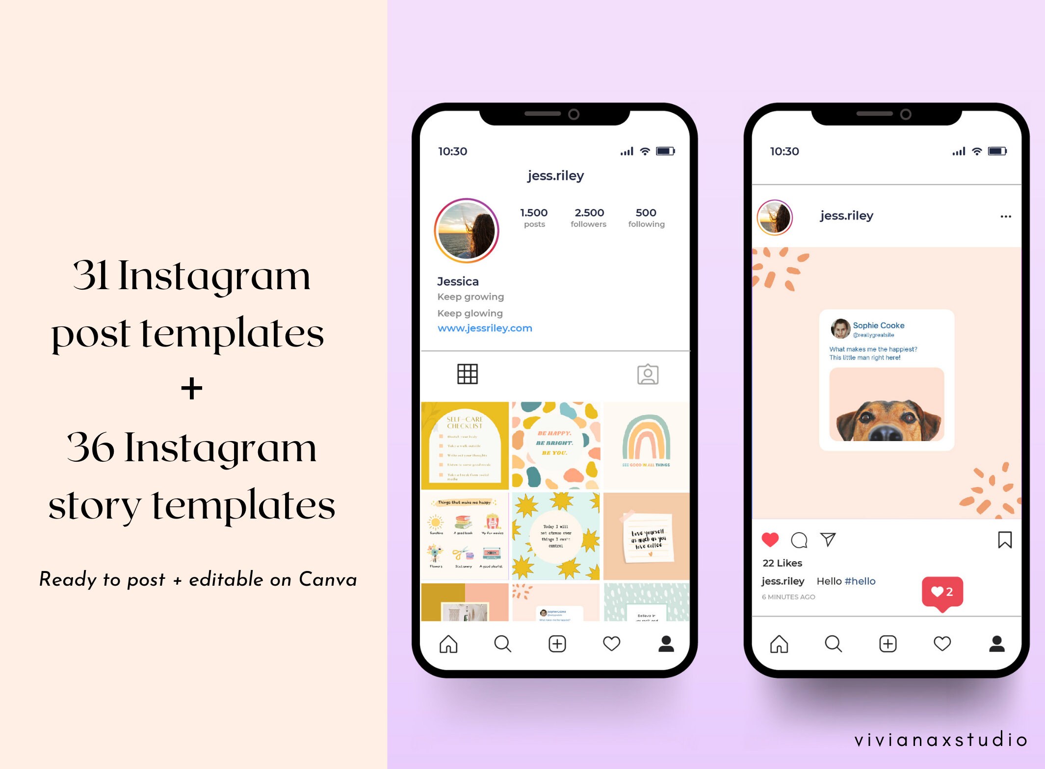 67 Instagram Templates Social Mediatemplates Canva - Etsy UK