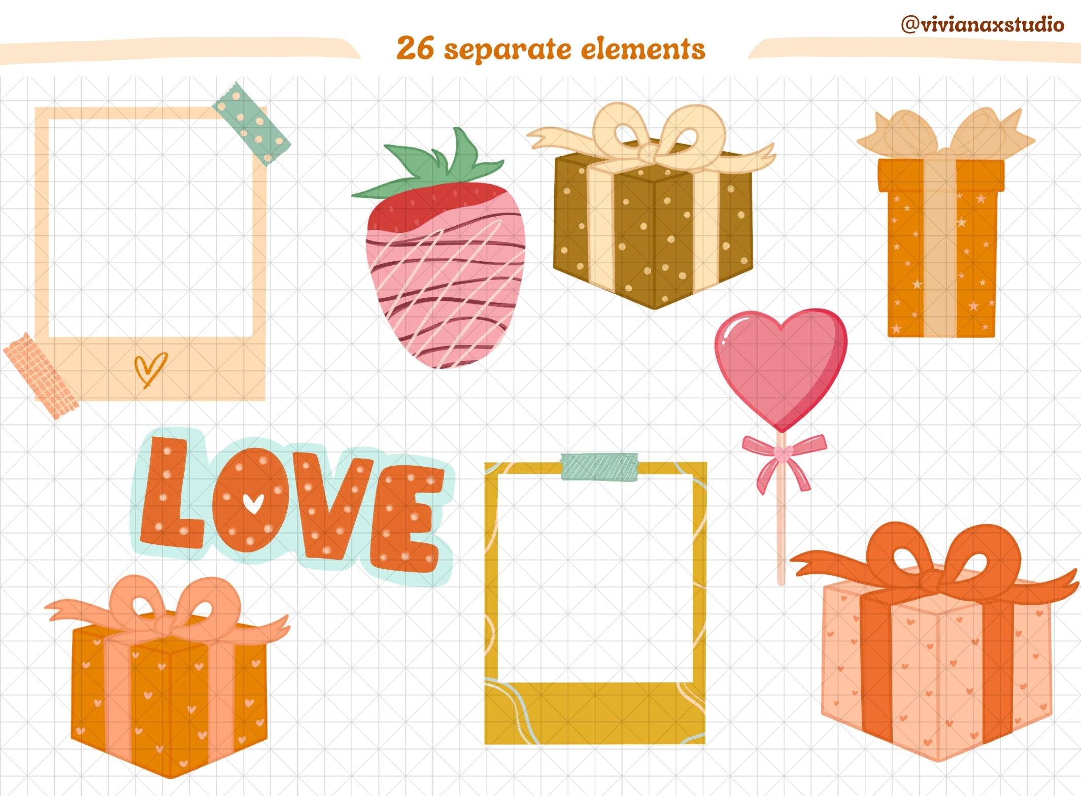 Valentines Day Clipart Boho Chic Bohemian Pink Hearts Gifts | Etsy