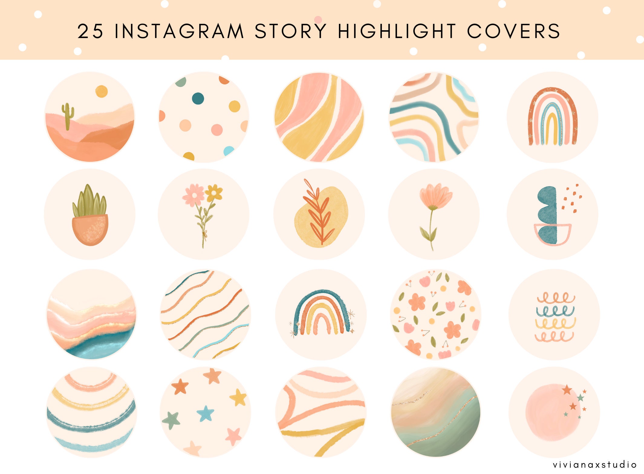 25 Instagram Highlight Covers Summer Highlight Cover Boho - Etsy UK