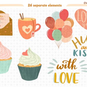 Valentines Day Clipart Boho Chic Bohemian Pink Hearts Gifts Instant ...