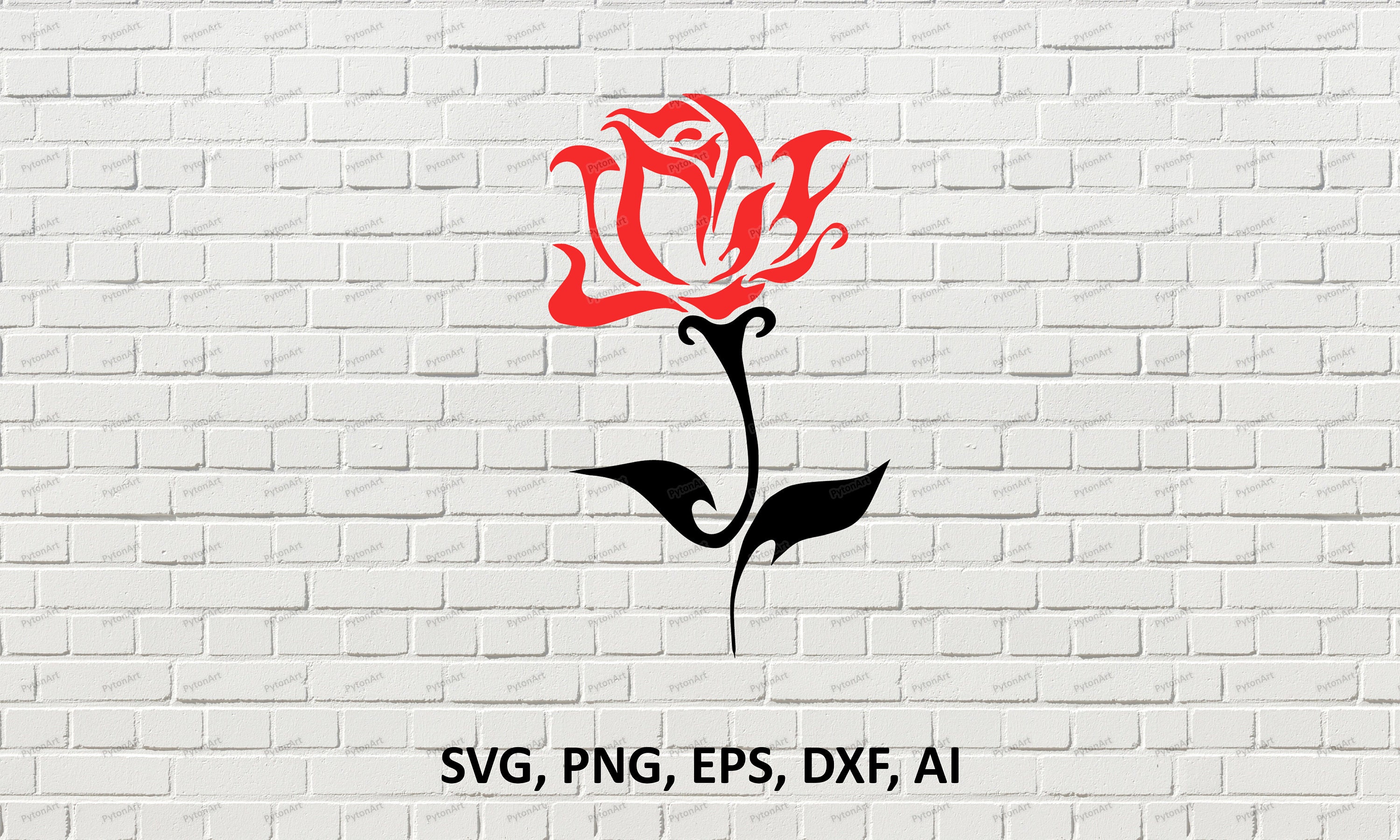 Rose Pattern PNG, Rose Print SVG, Black Rose EPS, Rose Template Vector ...