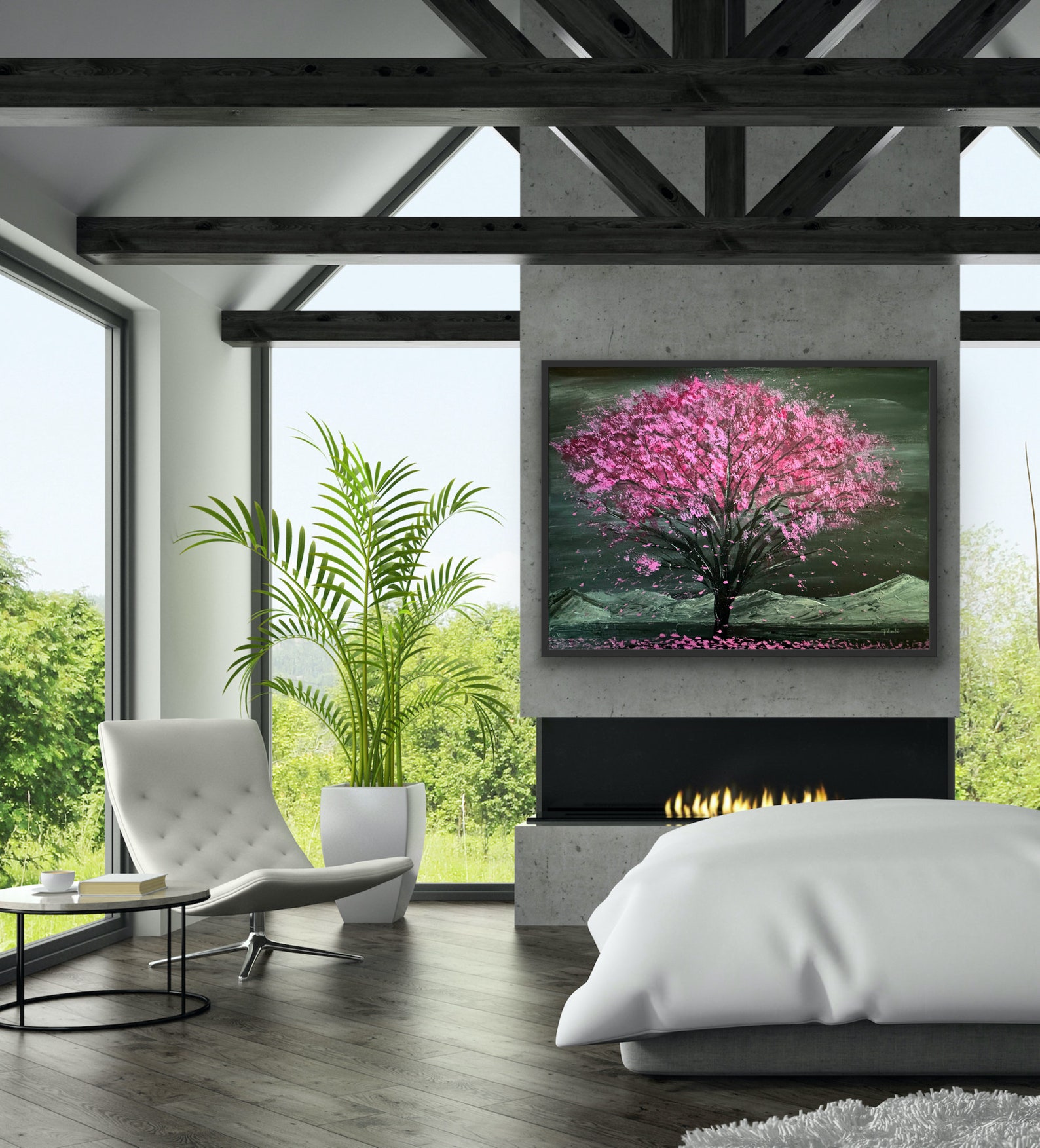 LANDSCAPE PAINTING, Tree, Modern,abstract, Original, Painting on Canvas ...
