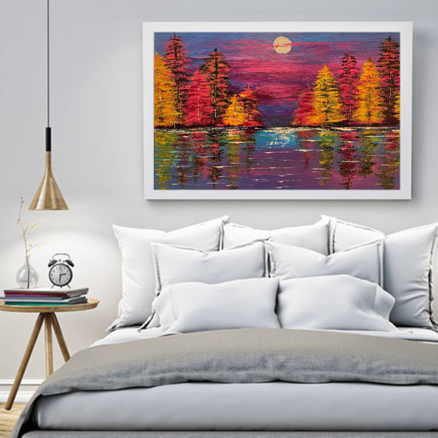 FALL LANDSCAPE PAINTING, Tree, Modern,abstract, Original, Painting on ...