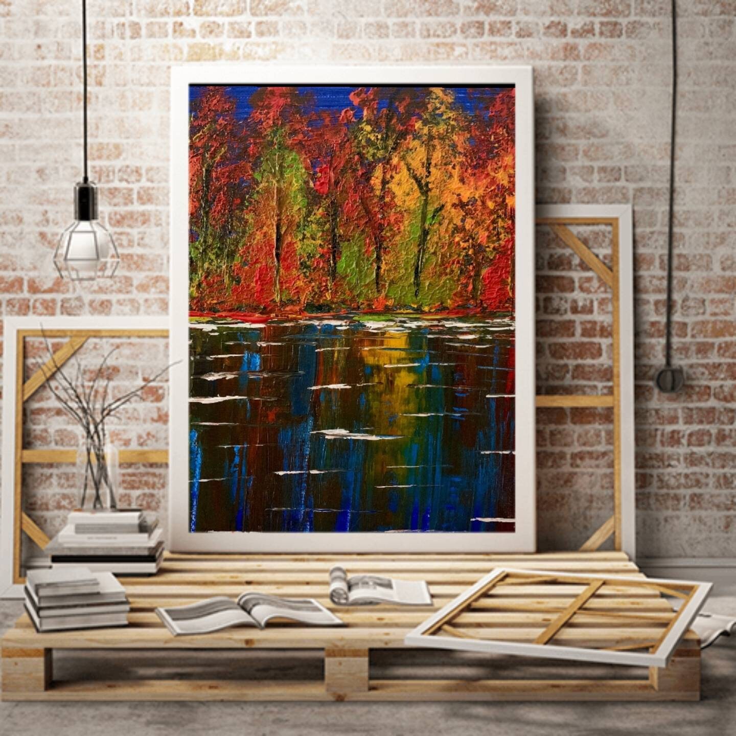 FALL LANDSCAPE PAINTING, Tree, Modern,abstract, Original, Painting on ...