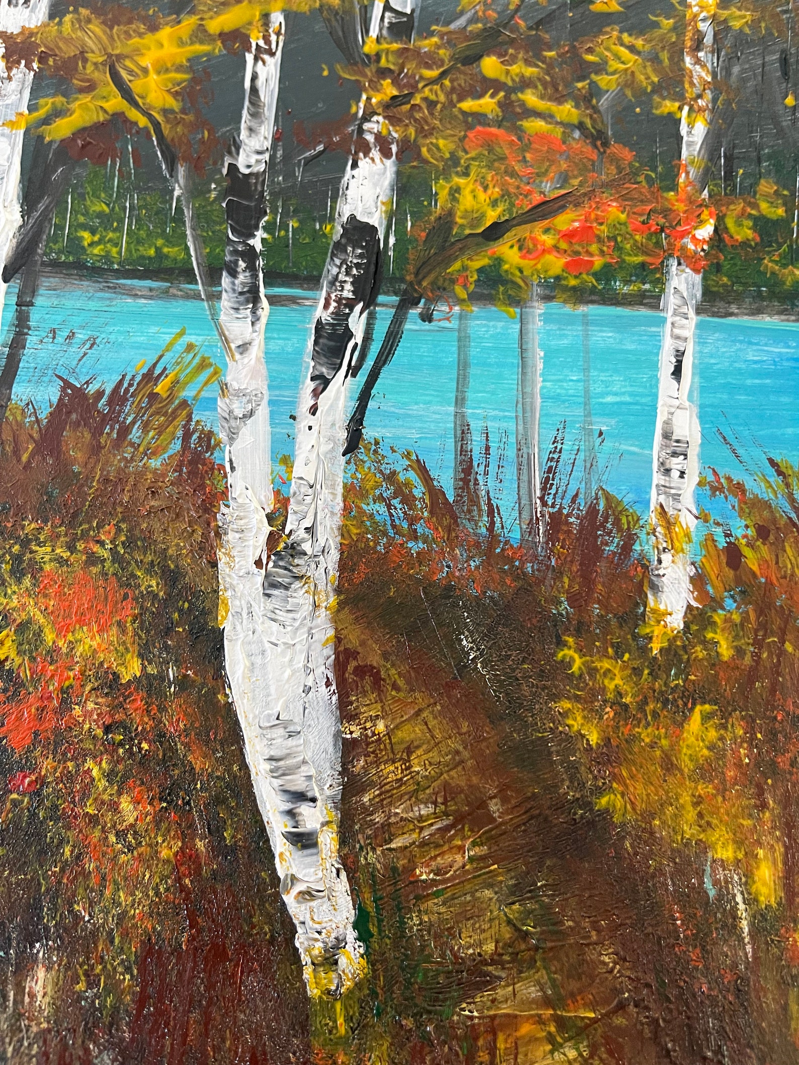 FALL LANDSCAPE PAINTING, Tree, Modern,abstract, Original, Painting on ...