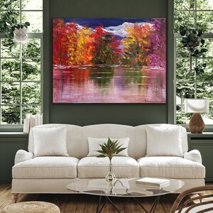 FALL LANDSCAPE PAINTING, Tree, Autumn, Modern,abstract, Original ...