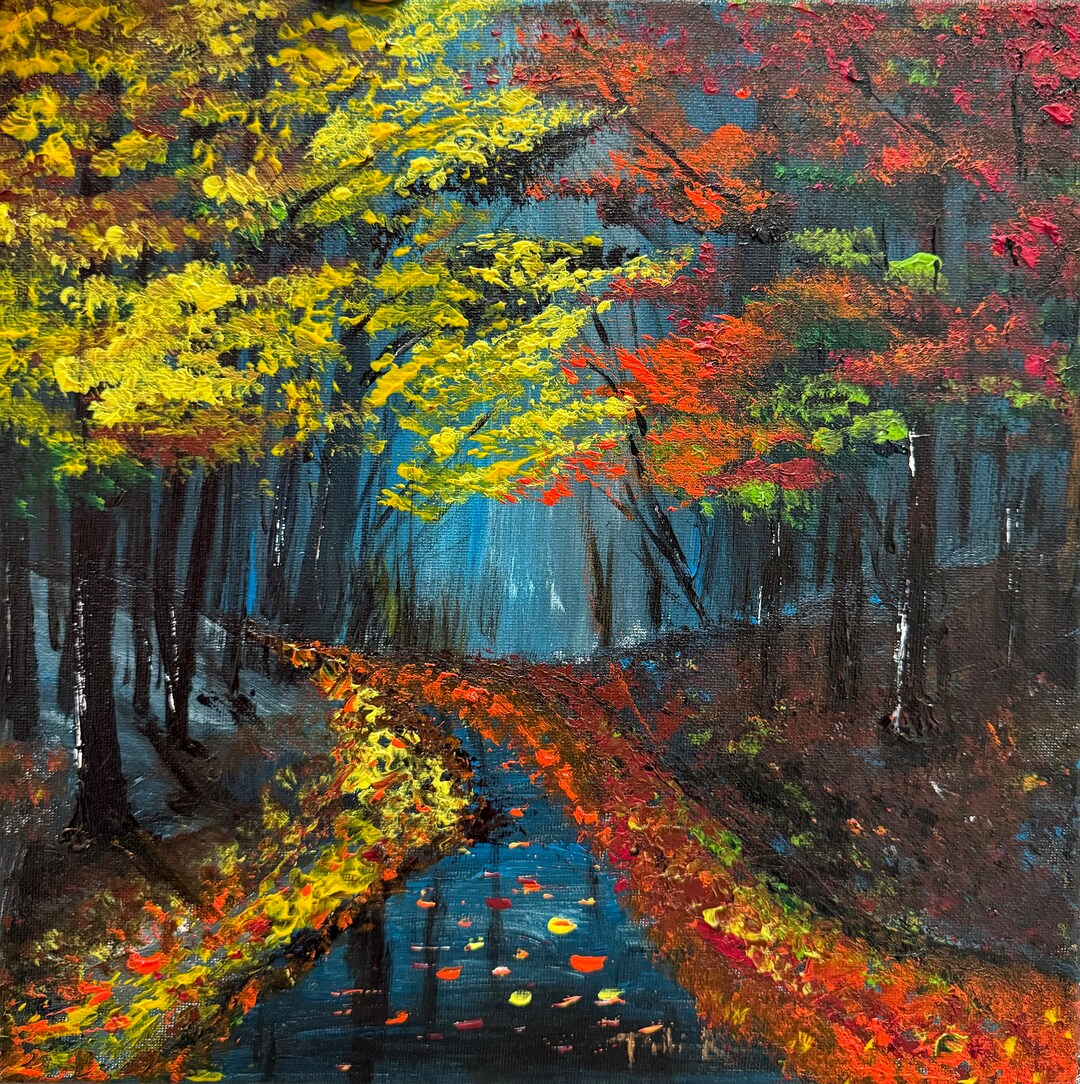 FALL LANDSCAPE PAINTING, Tree, Autumn, Modern,abstract, Original ...