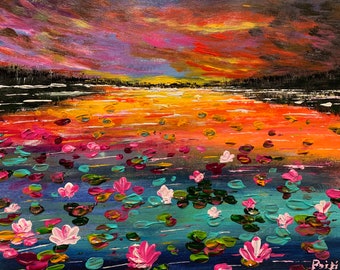 FALL LANDSCAPE PAINTING, Tree, Modern,abstract, Original, Colorful ...