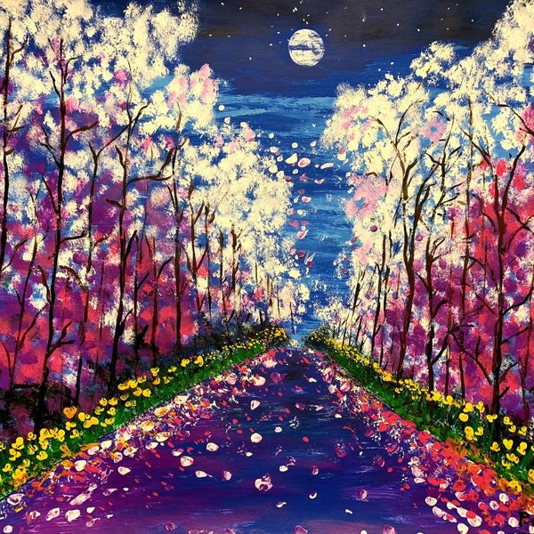 Flower Tree Painting - Etsy