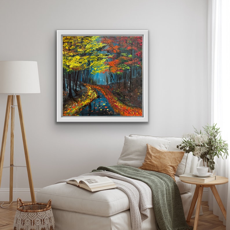 FALL LANDSCAPE PAINTING, Tree, Autumn, Modern,abstract, Original ...