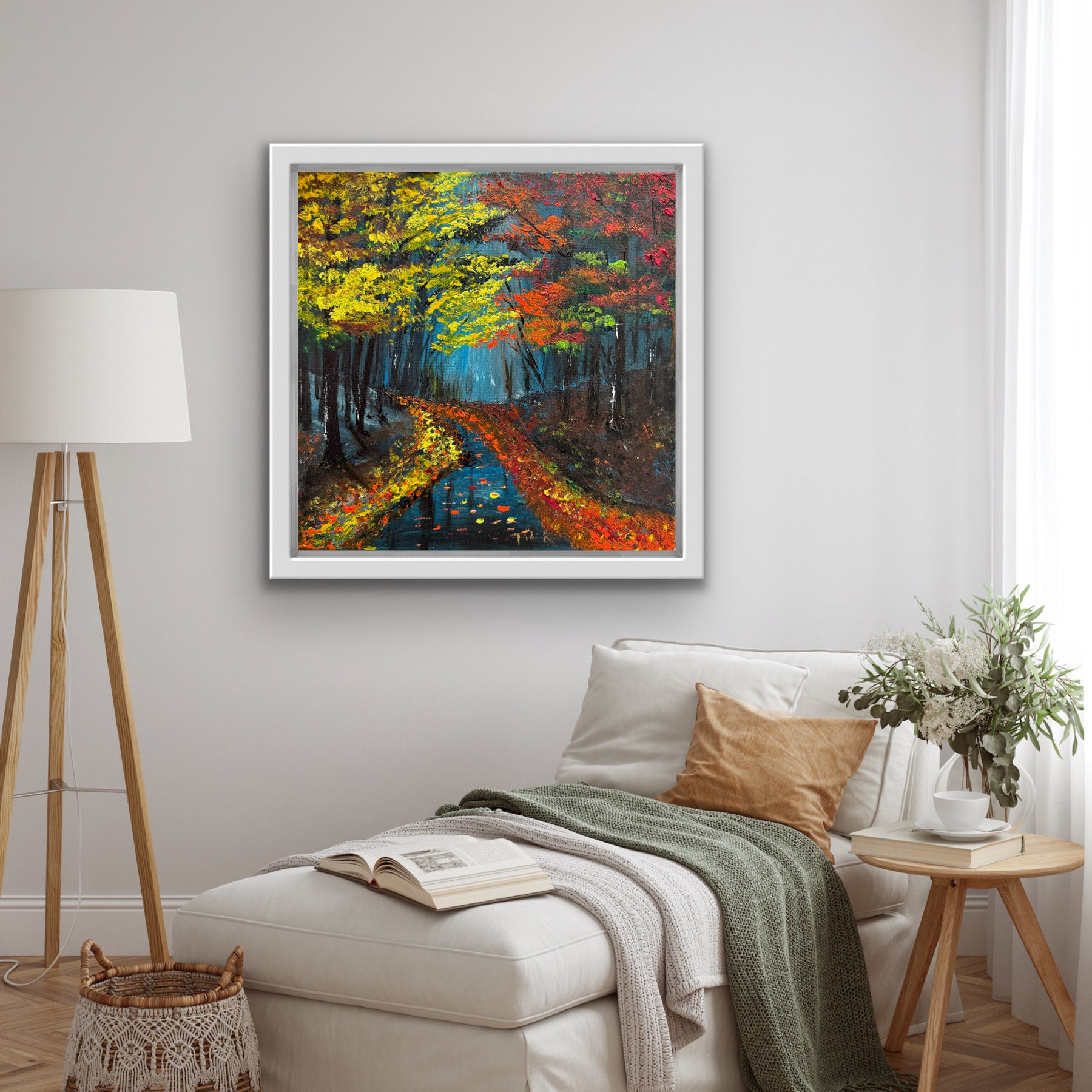 FALL LANDSCAPE PAINTING, Tree, Autumn, Modern,abstract, Original ...