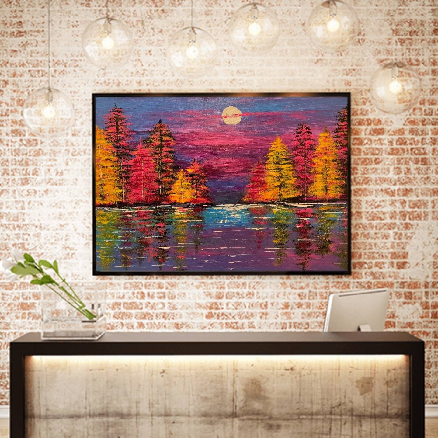 FALL LANDSCAPE PAINTING, Tree, Modern,abstract, Original, Painting on ...