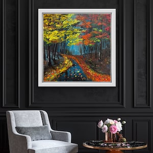 FALL LANDSCAPE PAINTING, Tree, Autumn, Modern,abstract, Original ...