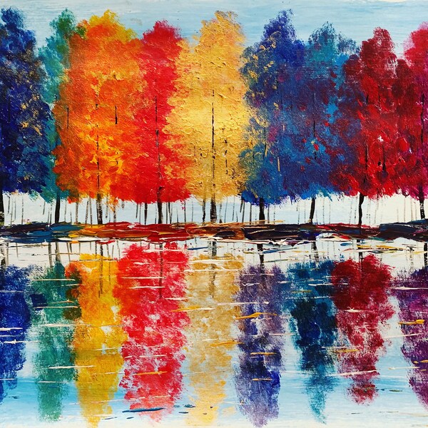 Modern Tree Painting - Etsy