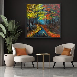 FALL LANDSCAPE PAINTING, Tree, Autumn, Modern,abstract, Original ...