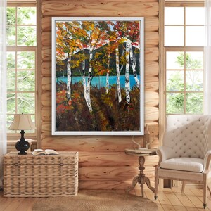 FALL LANDSCAPE PAINTING, Tree, Modern,abstract, Original, Painting on ...