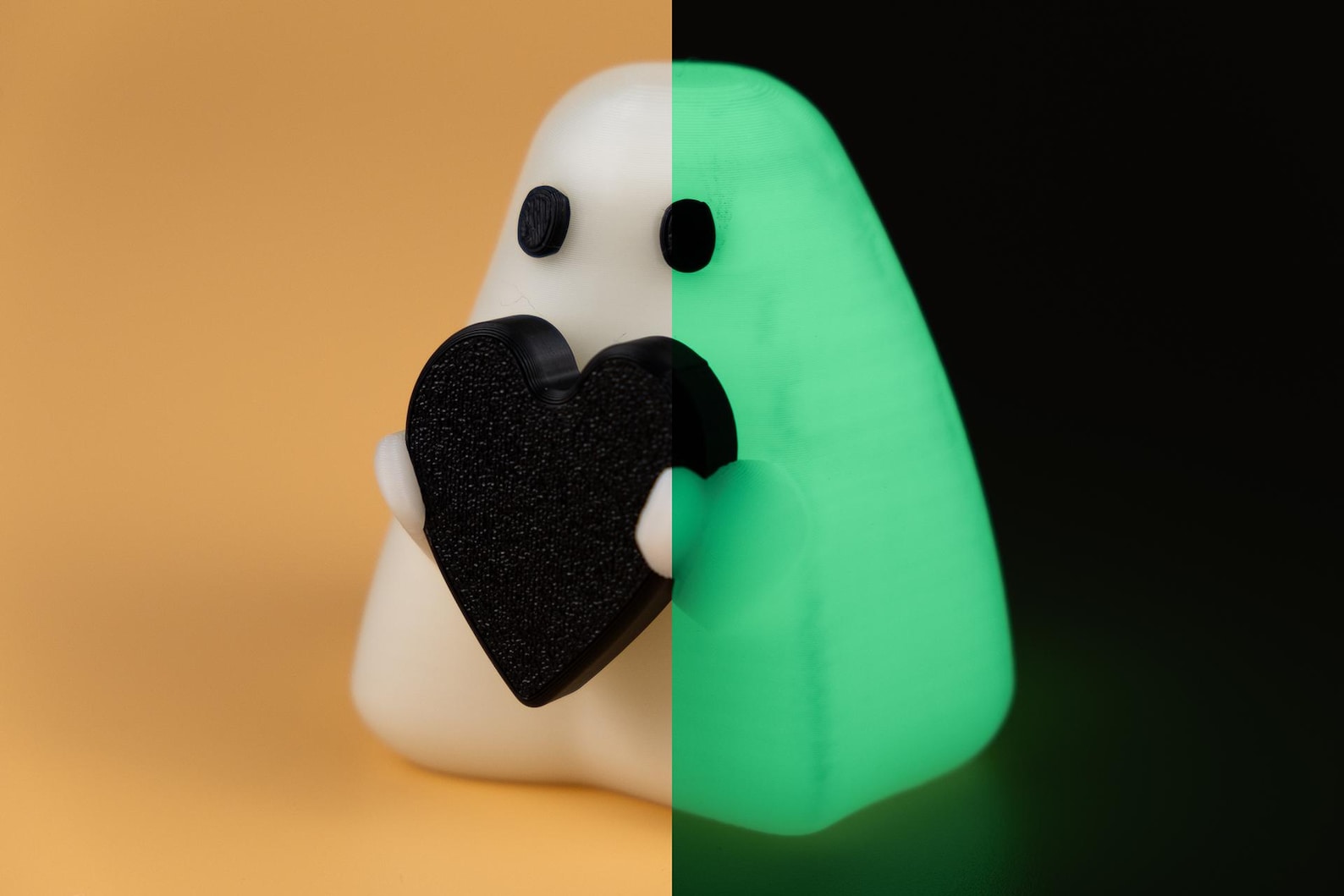 Glowing Ghosty the Adorable Glow-in-the-dark Ghost Figurine With a BIG ...
