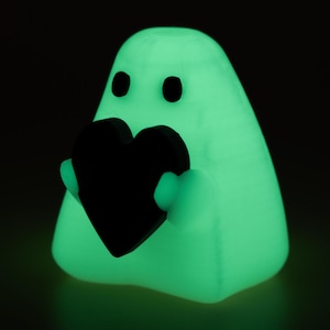 Glowing Ghosty the Adorable Glow-in-the-dark Ghost Figurine With a BIG ...