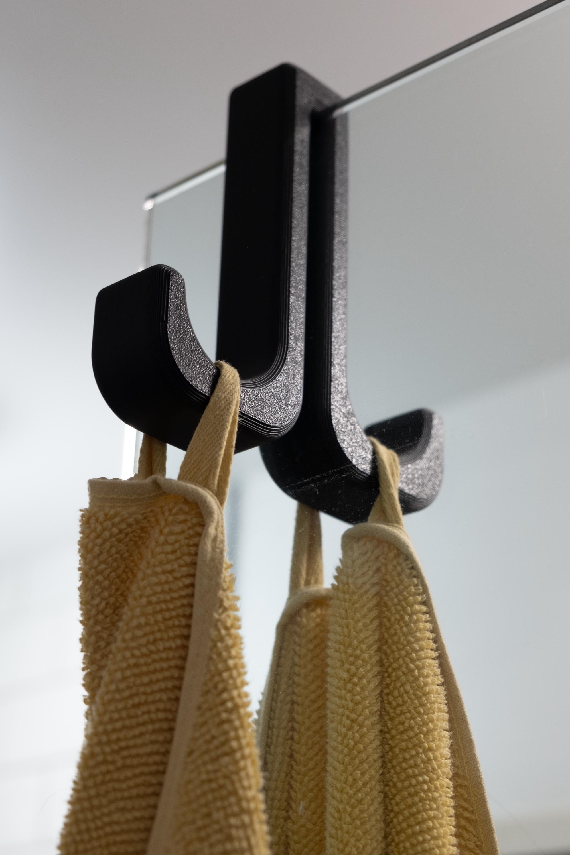 Inches | Sturdy Shower Hook for Glass Shower Walls | Towel Hooks ...