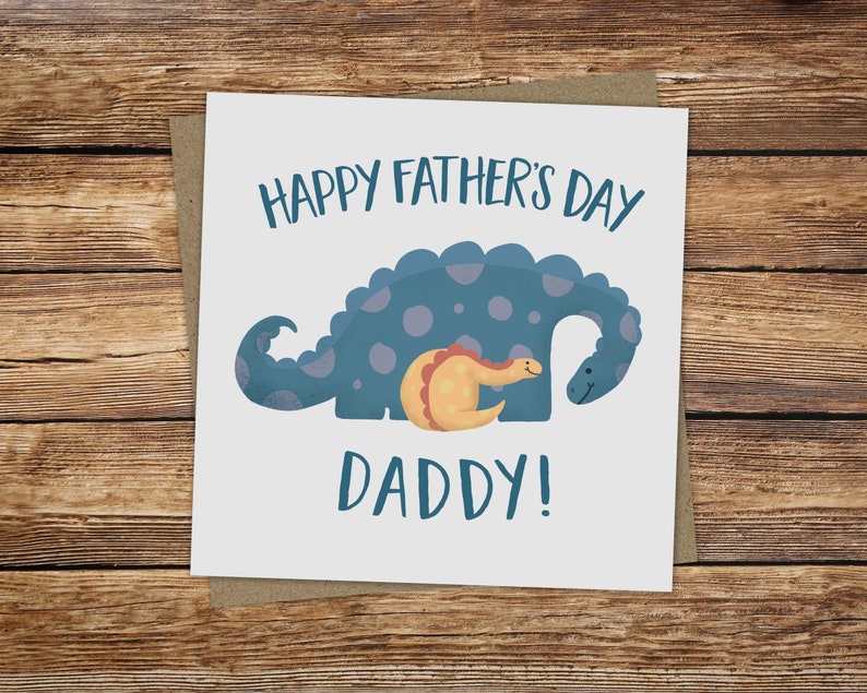 Dinosaur Father's Day Card / Father's Day Card / Cute | Etsy