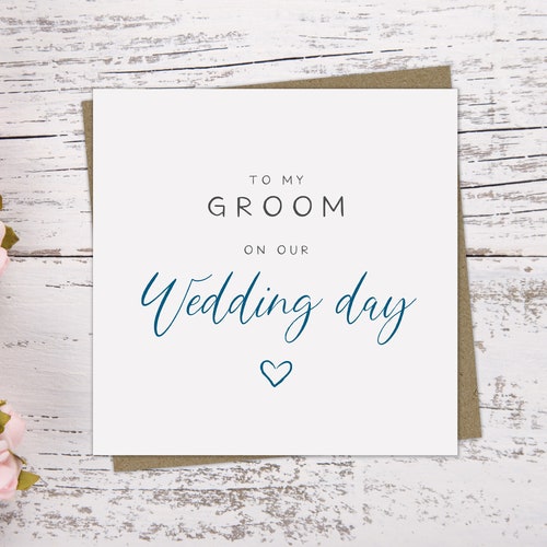 Foiled Bride and Groom Cards to My Groom Card Wedding Day - Etsy