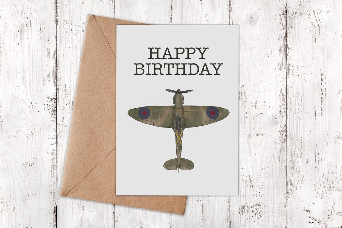 Happy Birthday Spitfire Card / Happy Birthday Dad Card / Happy - Etsy