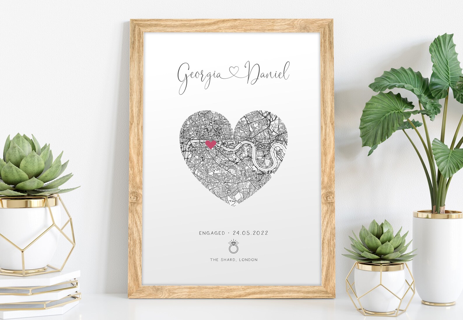 Engagement Gift Engagement Print Engagement Map Print - Etsy UK