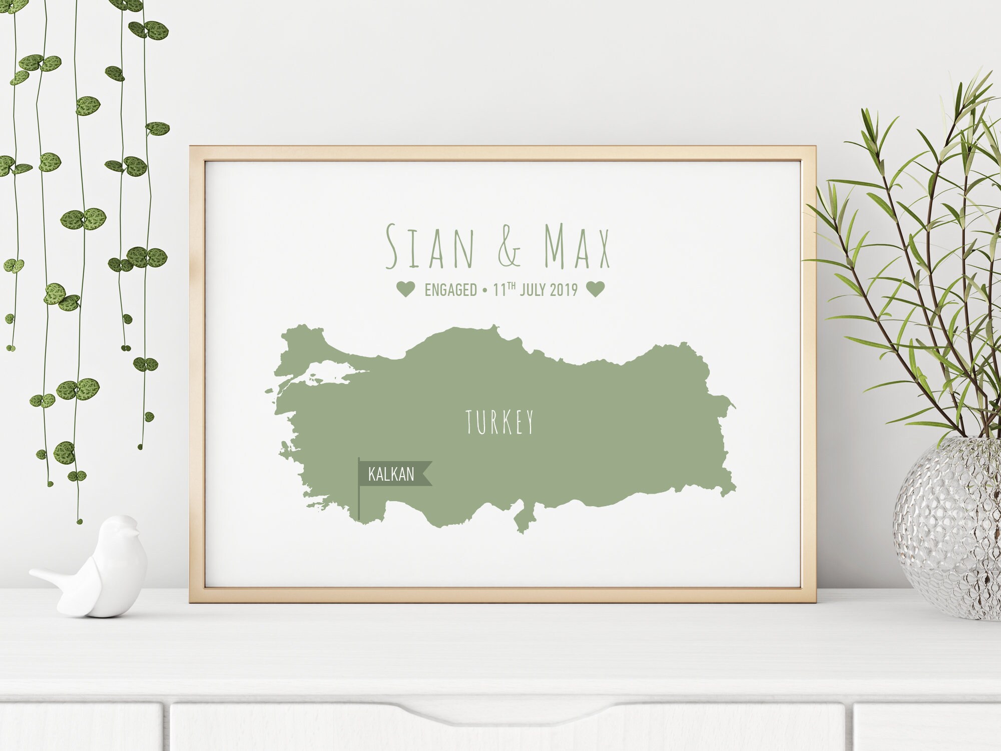 Personalised Map Engagement Map Print Special Occasion Map | Etsy
