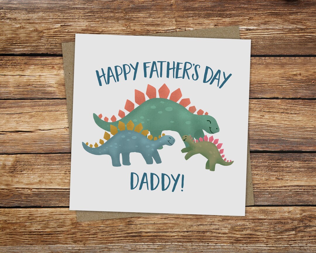 Dinosaur Father's Day Card / Father's Day Card / Cute Father's Fay Card ...