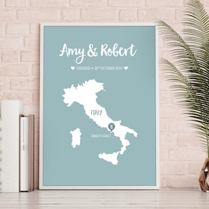 Personalised Map Engagement Map Special Occasion Map Map Print ...