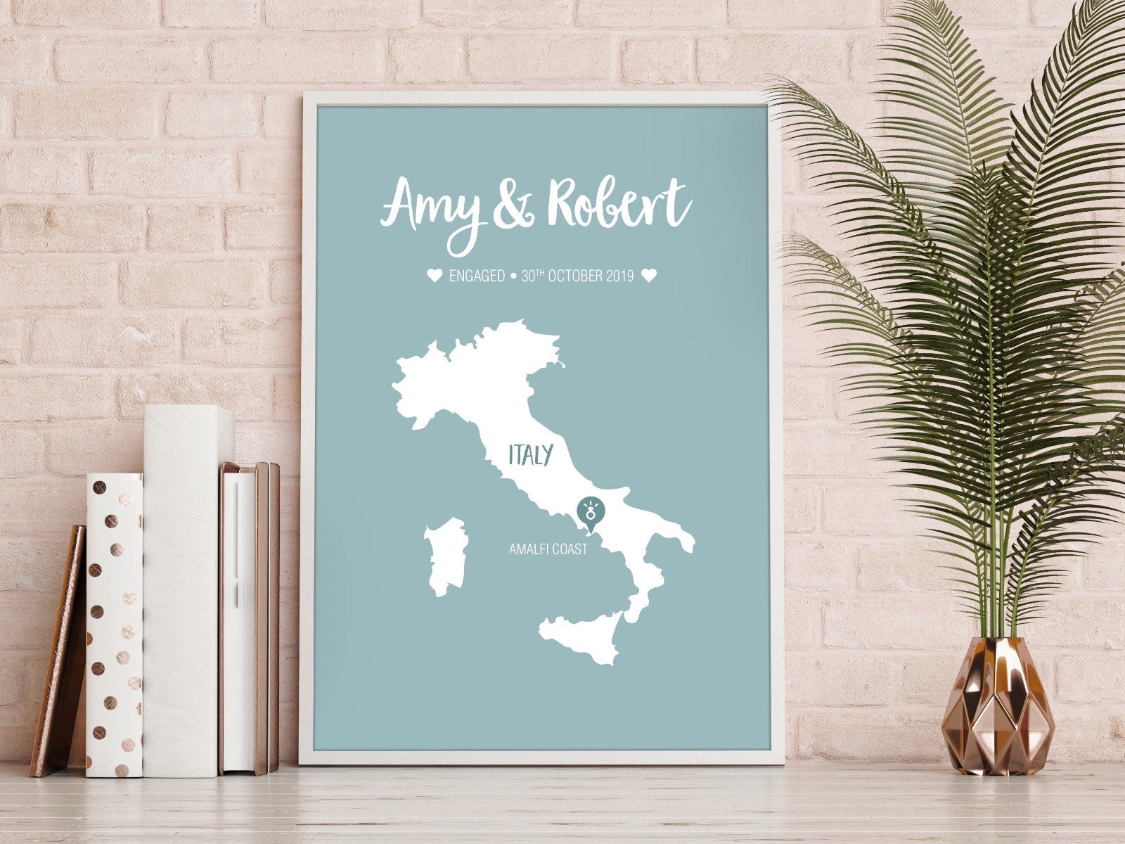 Personalised Map Engagement Map Special Occasion Map Map | Etsy
