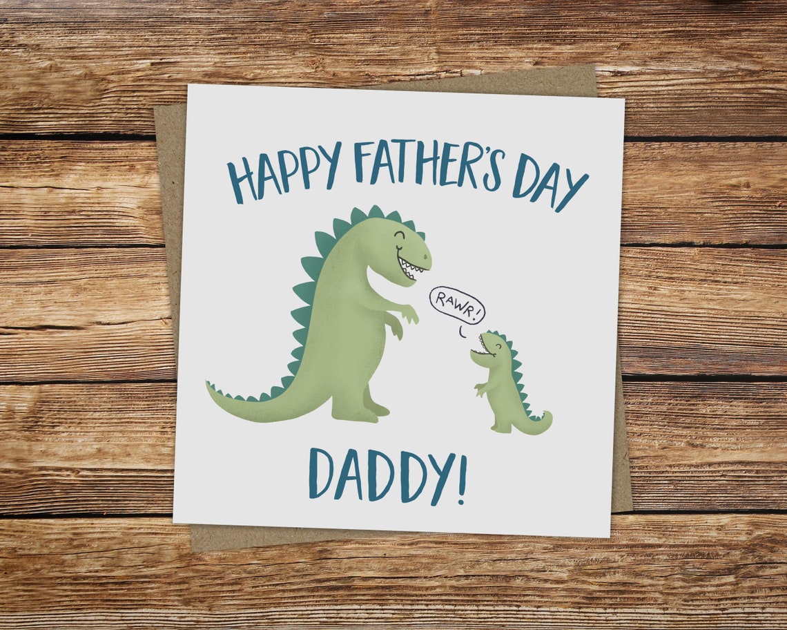 Dinosaur Father's Day Card / Father's Day Card / Cute - Etsy