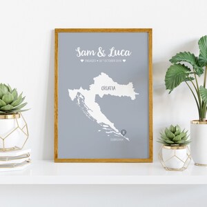 Personalised Map Engagement Map Special Occasion Map Map Print ...