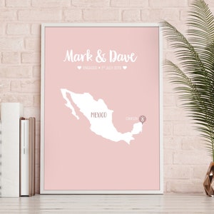 Personalised Map Engagement Map Special Occasion Map Map Print ...