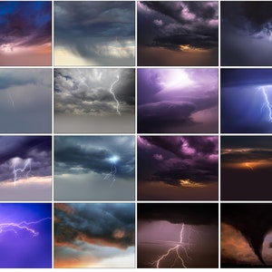 290 Storm and Lightning Sky Overlays, Photoshop Effects (digital ...