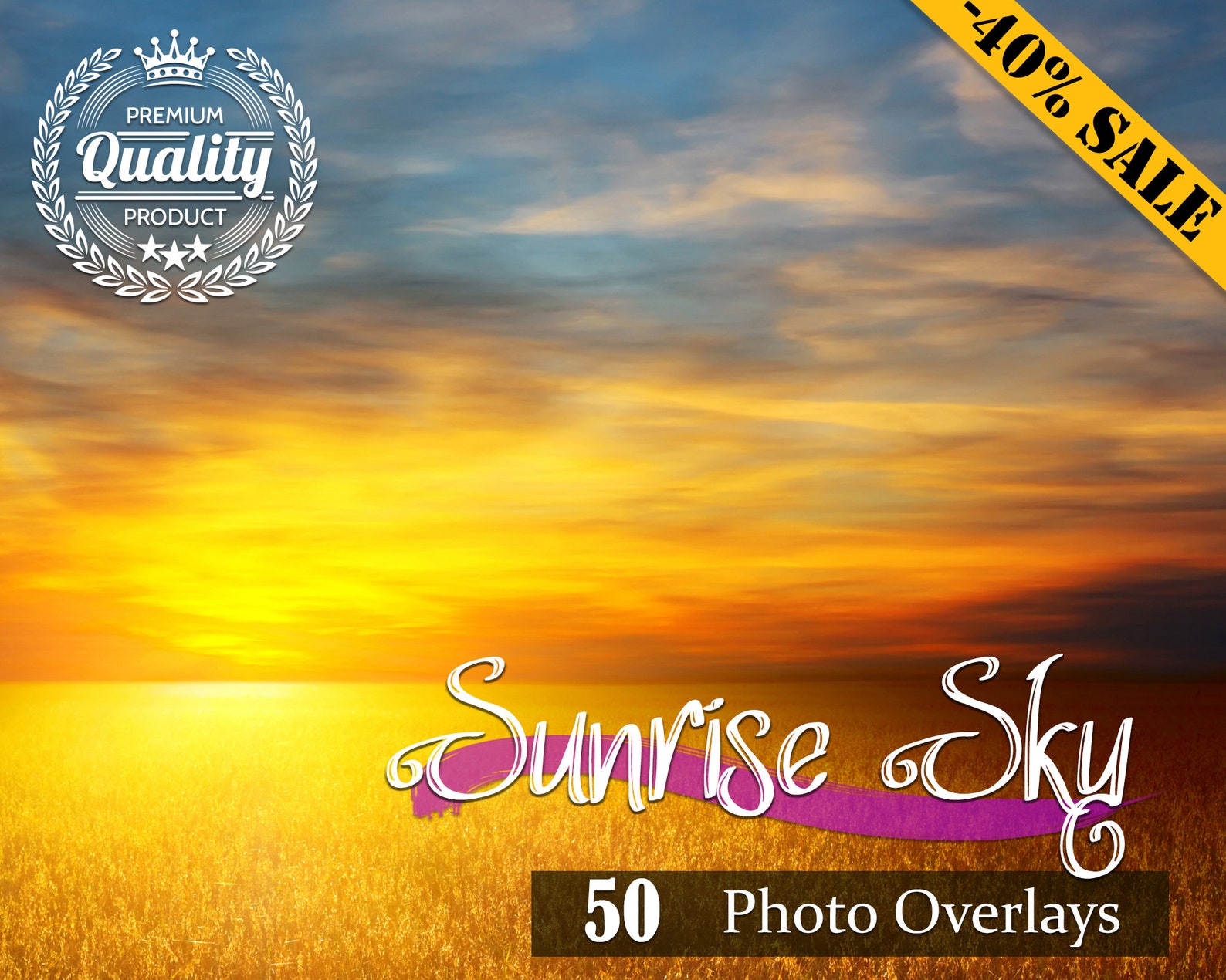 50 Sunrise Sky Overlays for Lightroom, Sunrise Overlay Photoshop, Sky ...