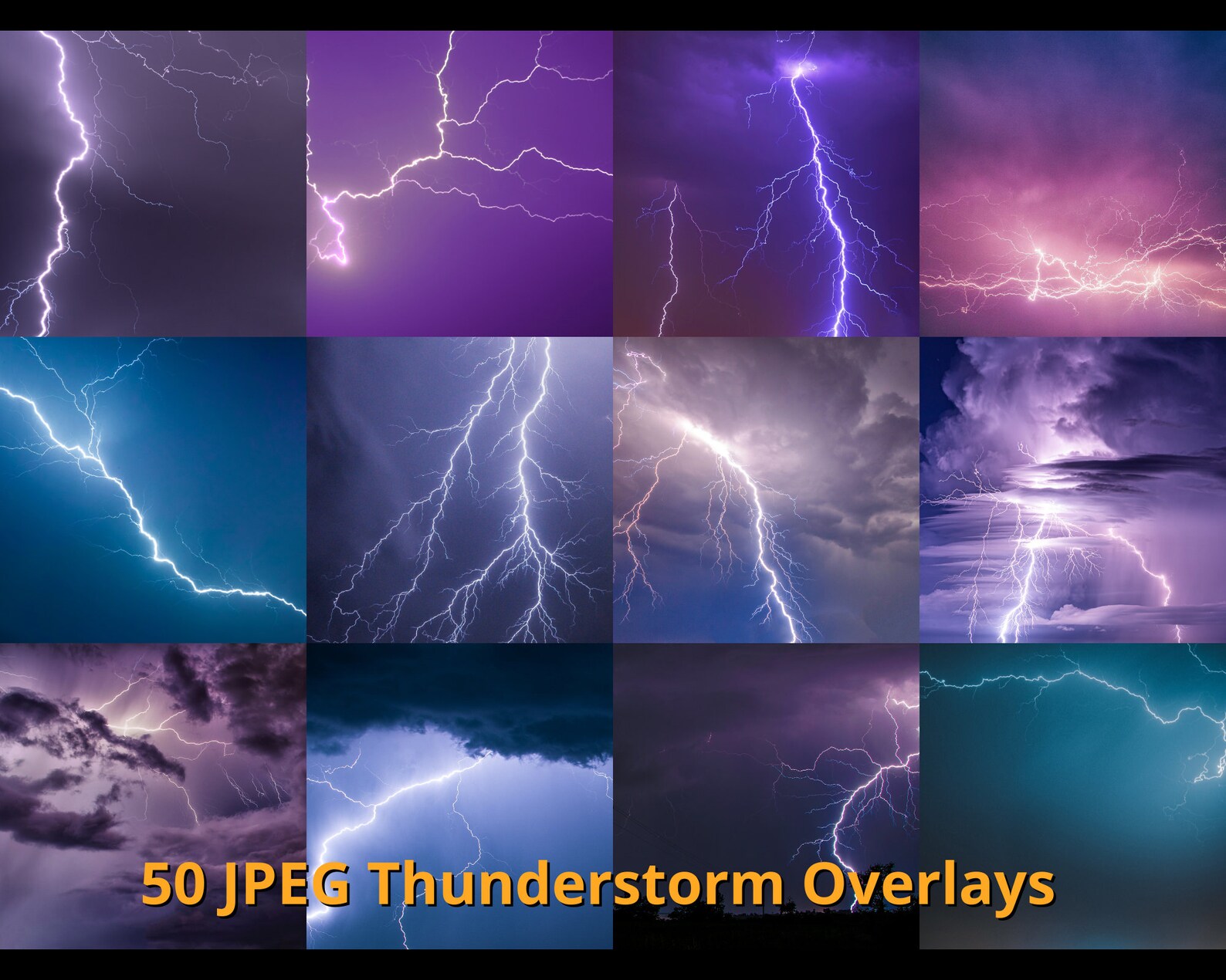 Thunderstorm and Lightning Bolt Png Overlays, Lightning Strike Png ...